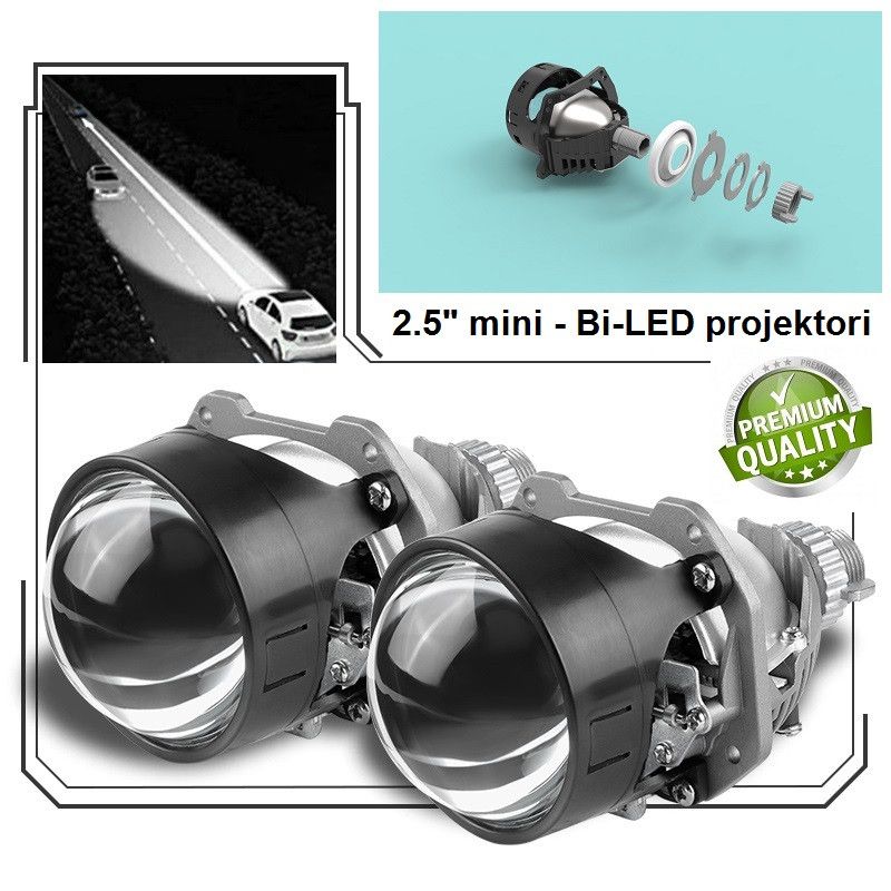 H7 BI LED - PROJEKTORI MINI 2.5" (LED CHIP UGRADJEN) cena Beograd Novi ...